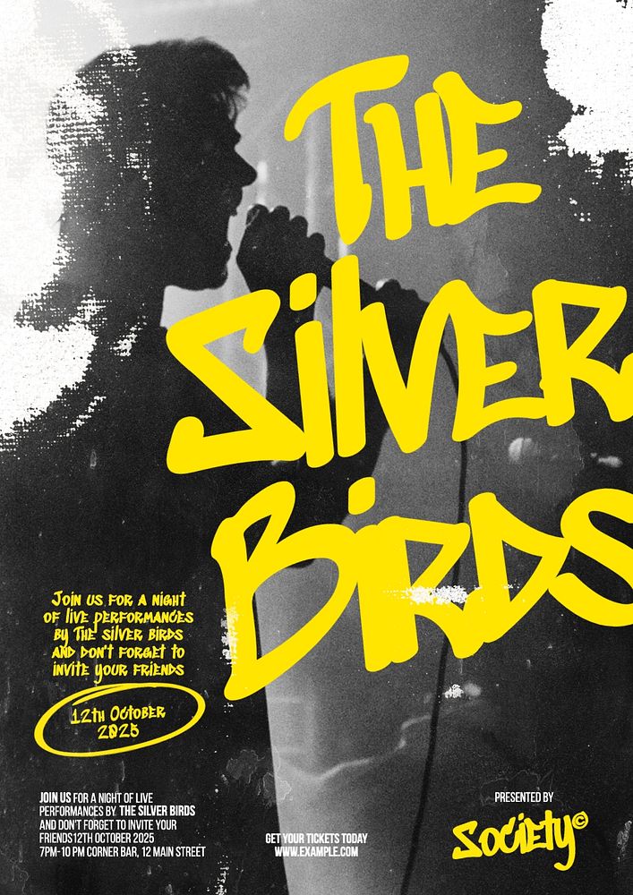 Live performance poster template | Premium Editable Template - rawpixel