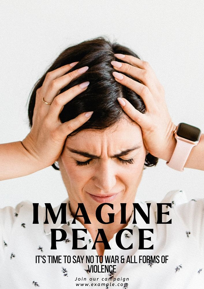 Imagine peace poster template | Free Editable Template - rawpixel
