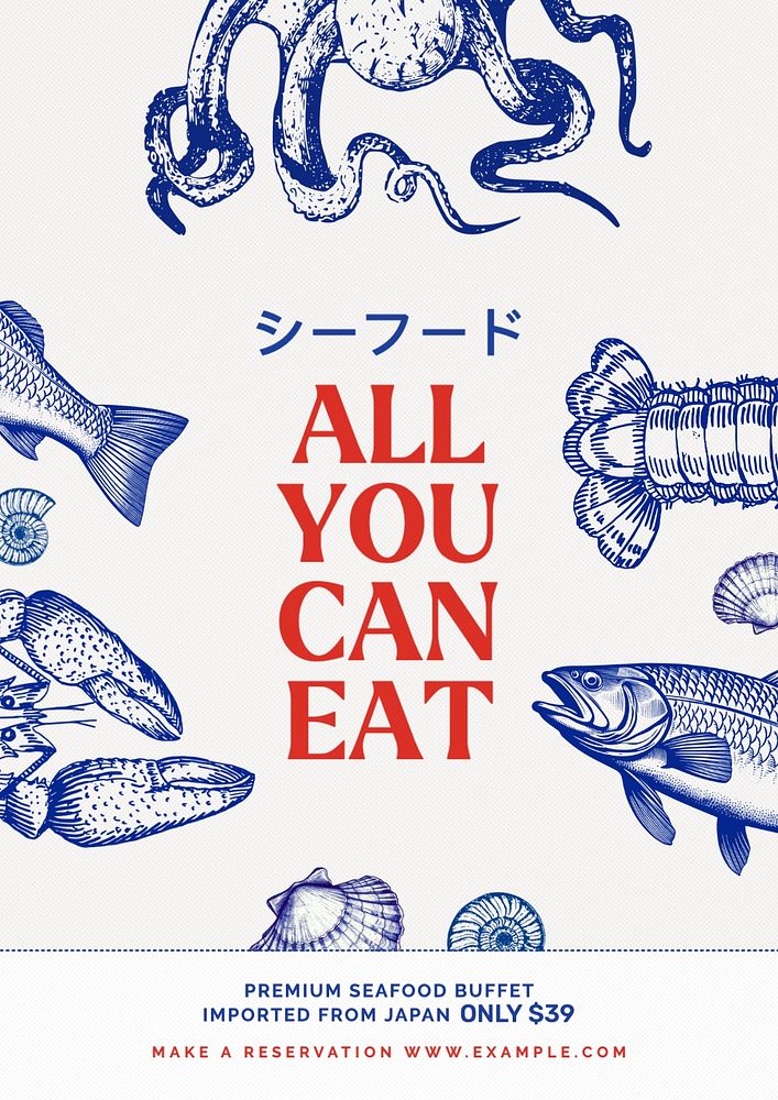 Seafood buffet poster template | Premium Editable Template - rawpixel