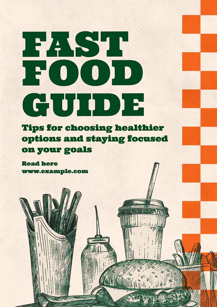 Fast food guide poster template | Premium Editable Template - rawpixel