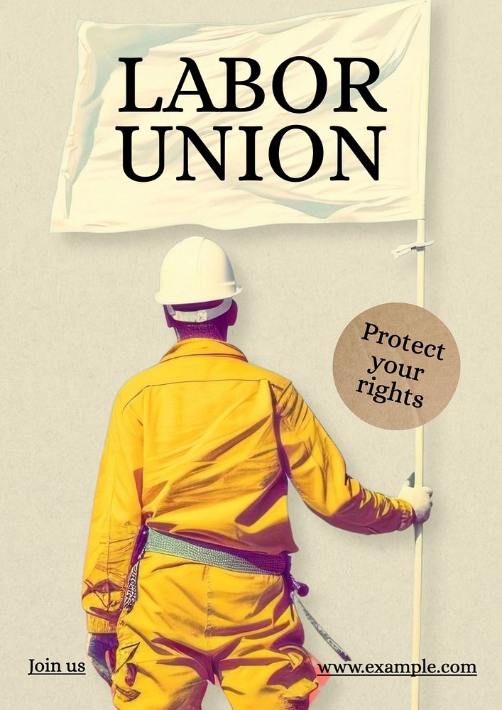Labor union poster template | Premium Editable Template - rawpixel