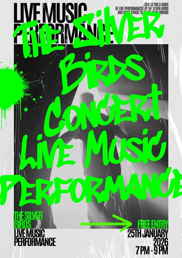 Live music performance poster template | Premium Editable Template ...
