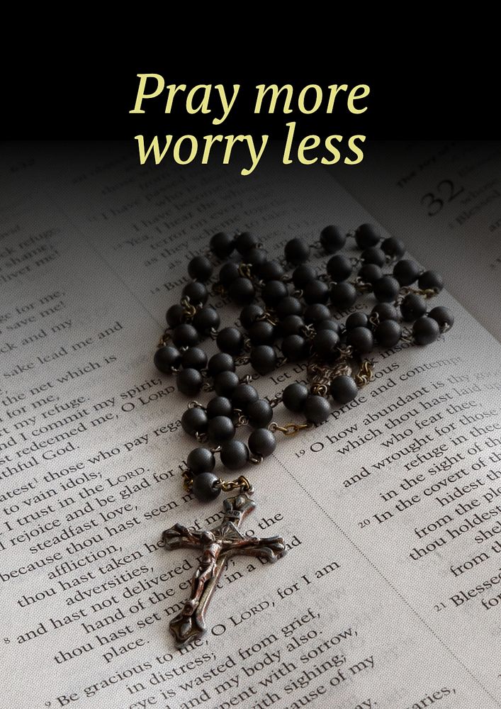 Pray more worry less poster | Premium Editable Template - rawpixel
