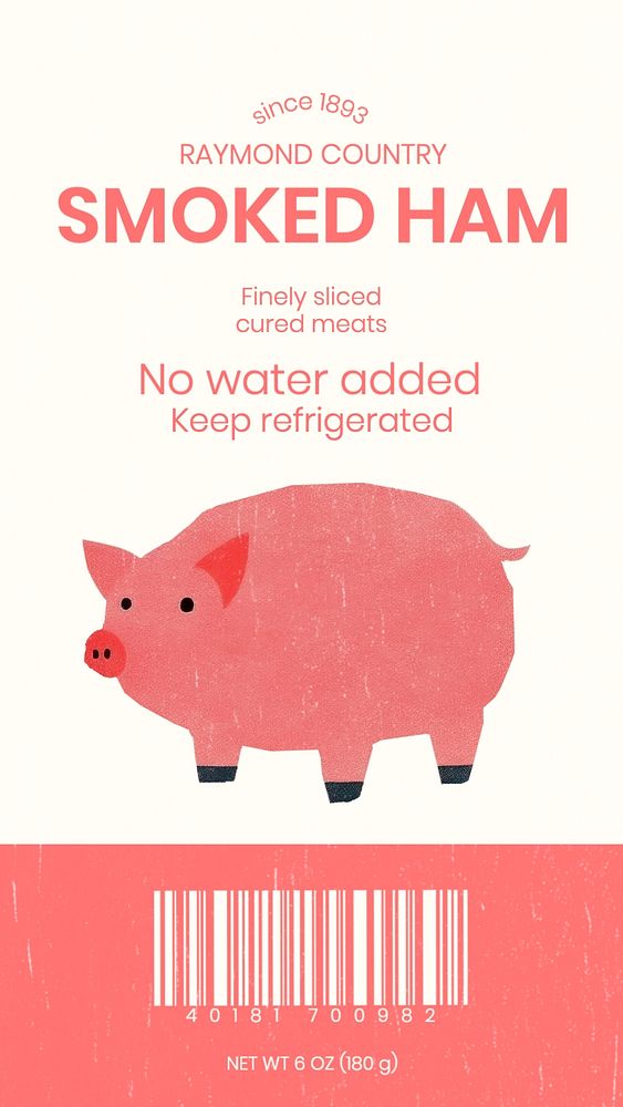 Smoked ham label template, editable | Premium Editable Template - rawpixel