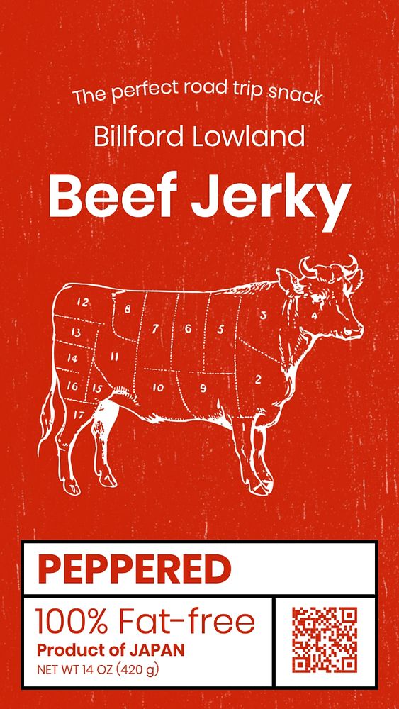 Beef jerky label template, editable | Premium Editable Template - rawpixel