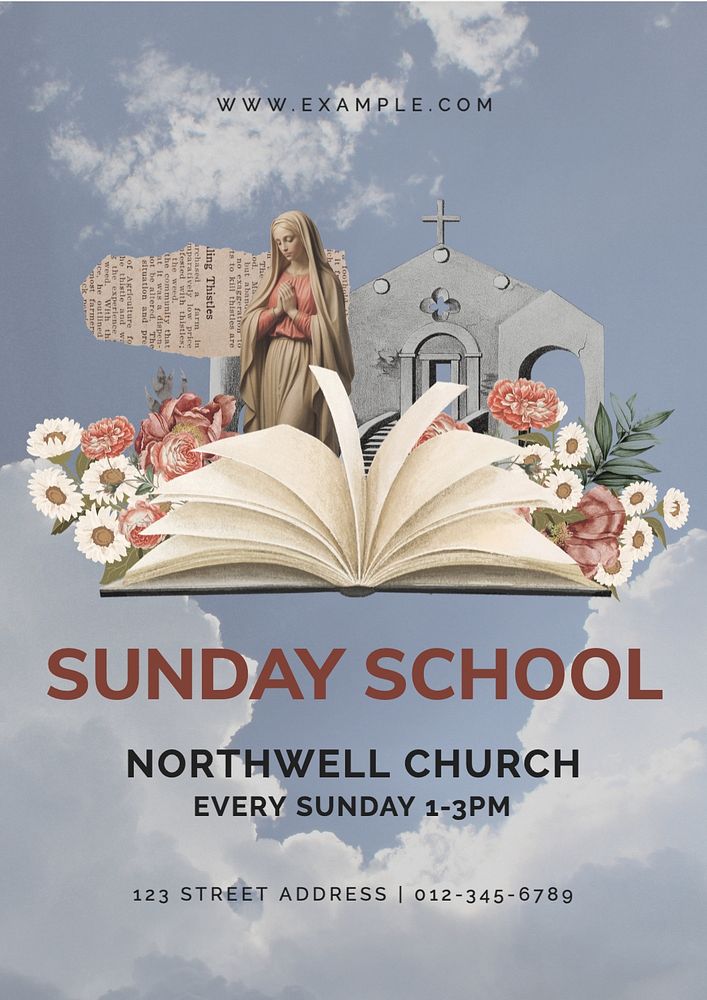 Sunday school poster template | Premium Editable Template - rawpixel