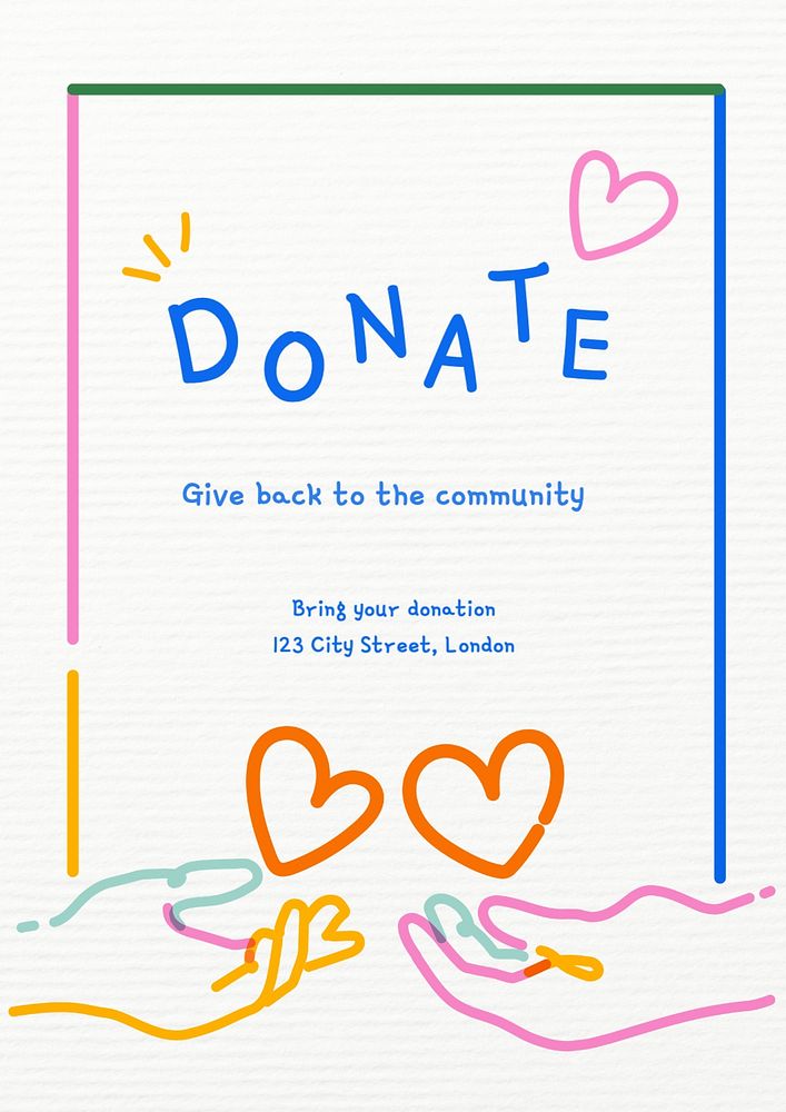 Donate charity poster template | Free Editable Template - rawpixel