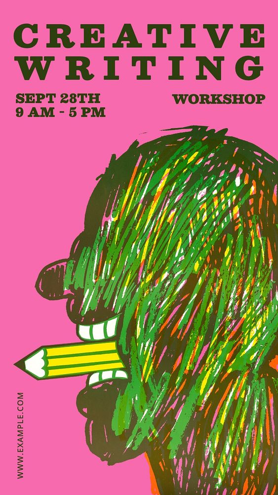 Creative writing Instagram story template | Premium Editable Template ...