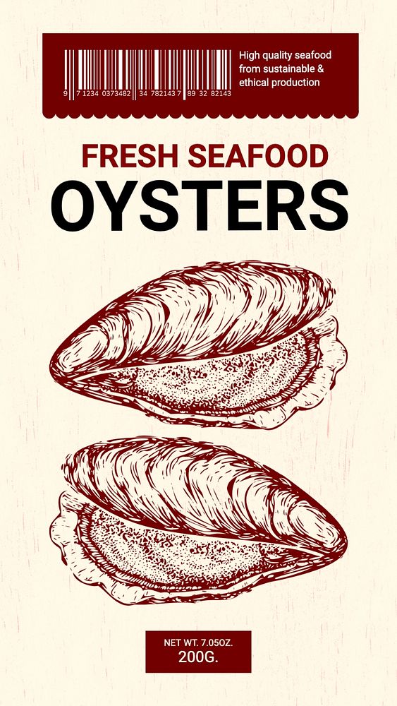 Oyster label template | Premium Editable Template - rawpixel