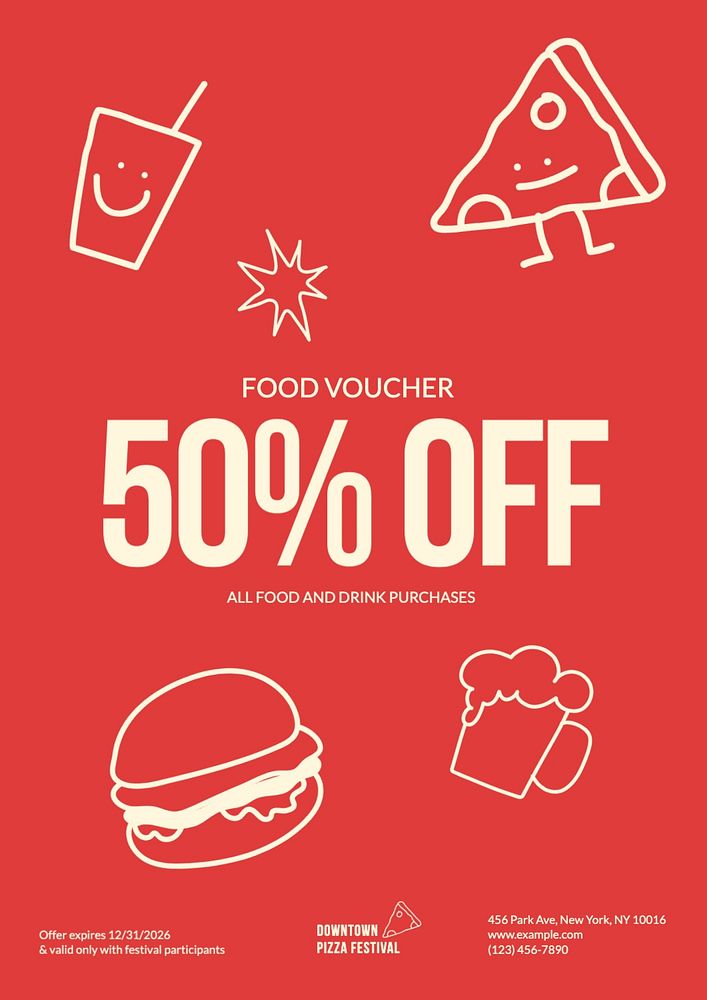 Food voucher poster template | Premium Editable Template - rawpixel