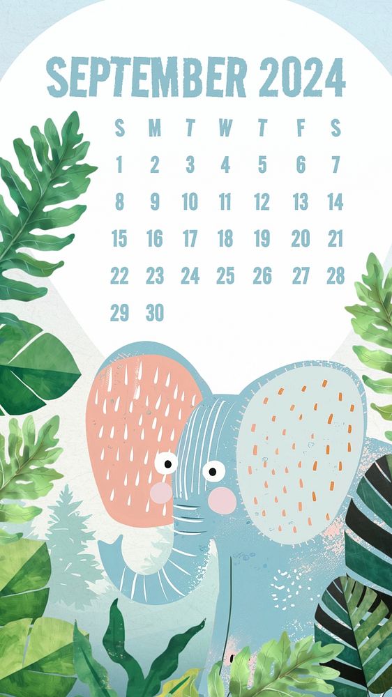 September 2024 calendar mobile wallpaper | Premium Editable Template ...