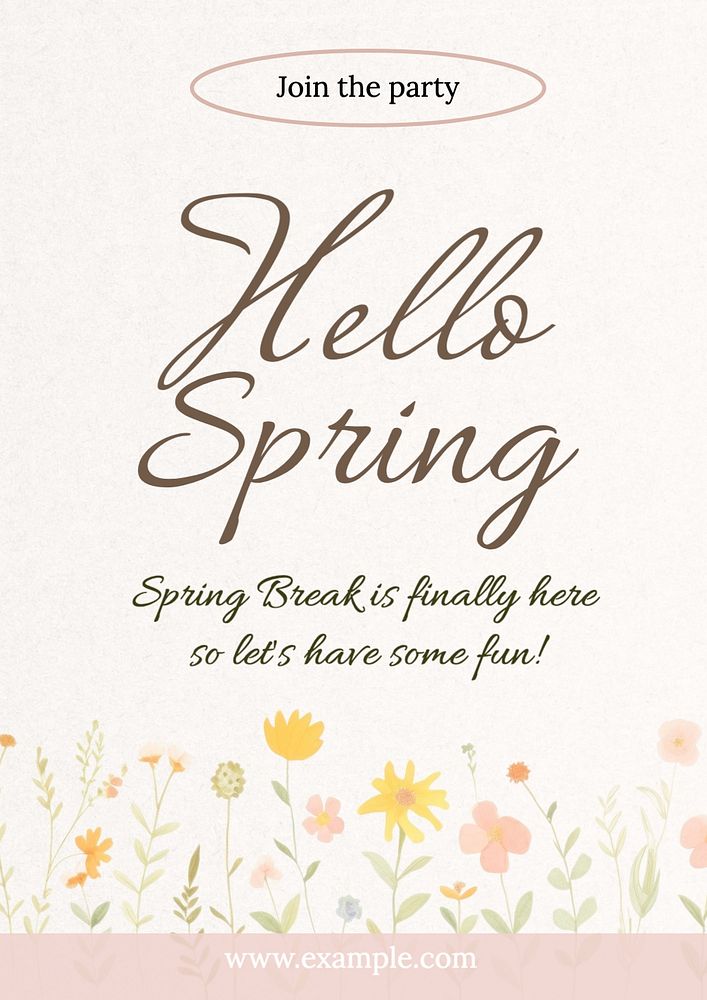 Hello Spring poster template | Premium Editable Template - rawpixel