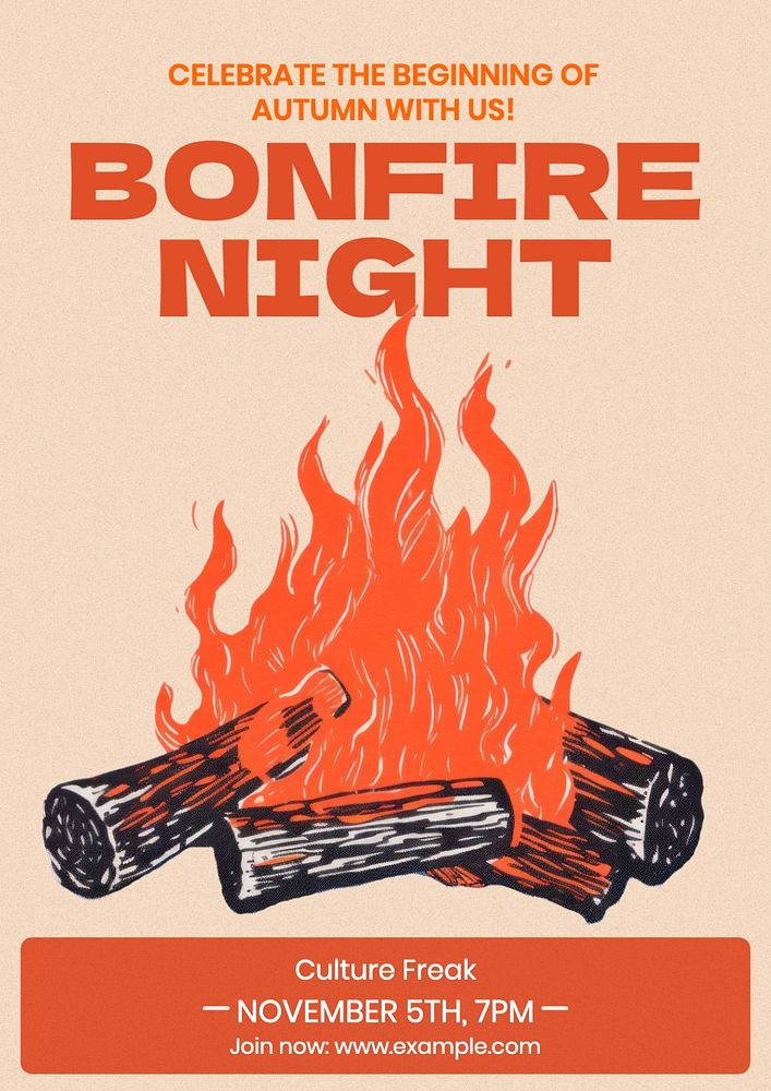 Bonfire night poster template | Premium Editable Template - rawpixel