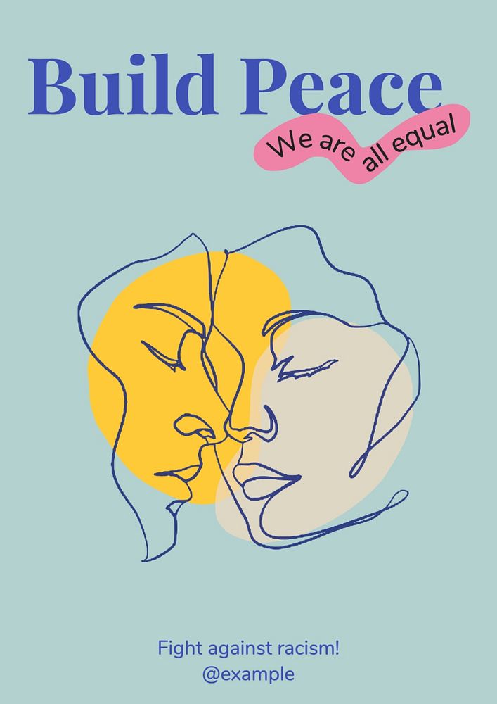 Peace & racism poster template | Free Editable Template - rawpixel