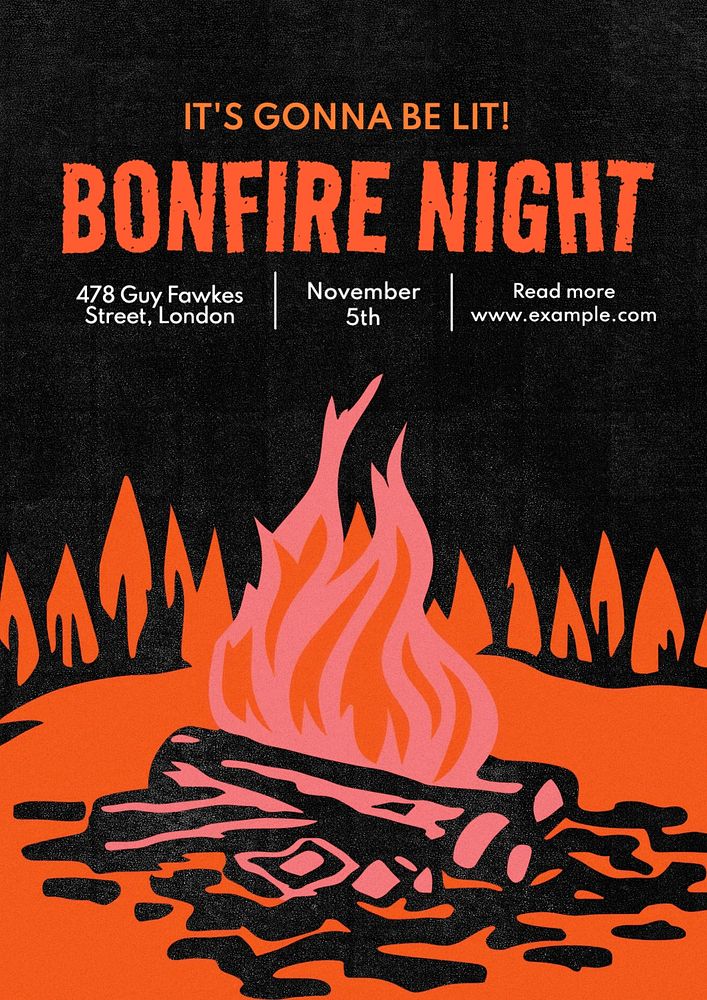 Bonfire night poster template | Premium Editable Template - rawpixel