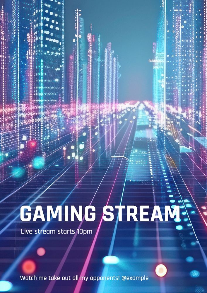 Gaming stream poster template | Premium Editable Template - rawpixel