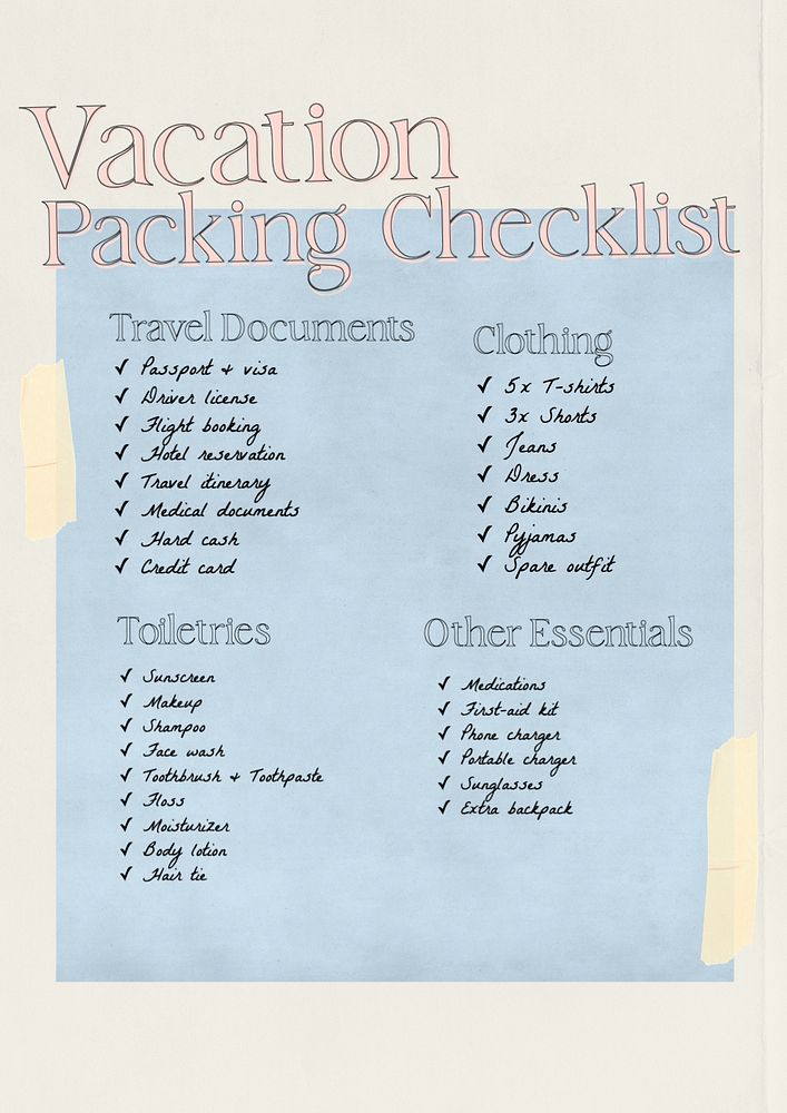 Vacation packing poster template | Premium Editable Template - rawpixel
