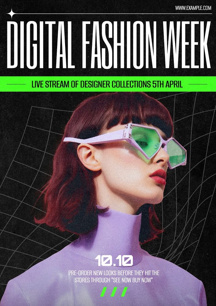 Digital fashion week poster template, | Premium Editable Template ...