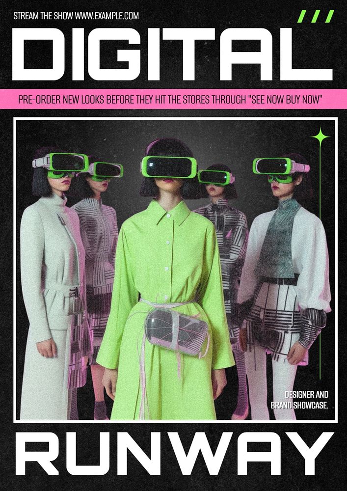 Digital runway poster template, editable | Premium Editable Template ...
