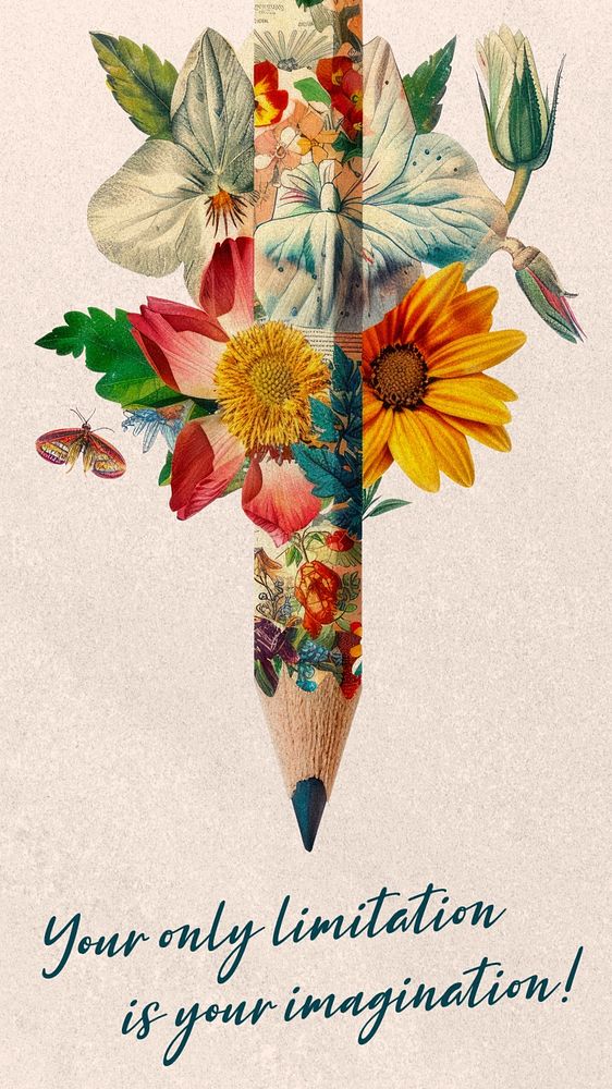 Imagination quote mobile wallpaper template | Premium Editable Template ...