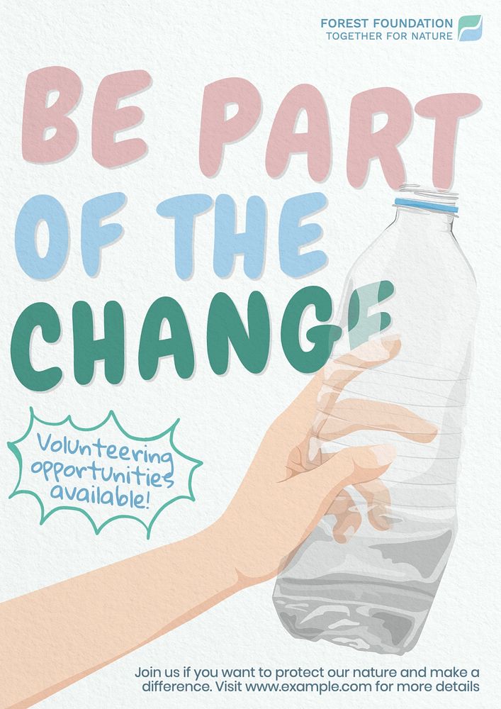 Environment volunteer poster template, editable | Free Editable ...