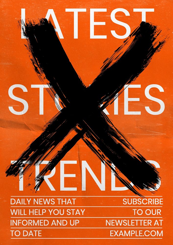 Newsletter subscription poster template, editable | Premium Editable ...