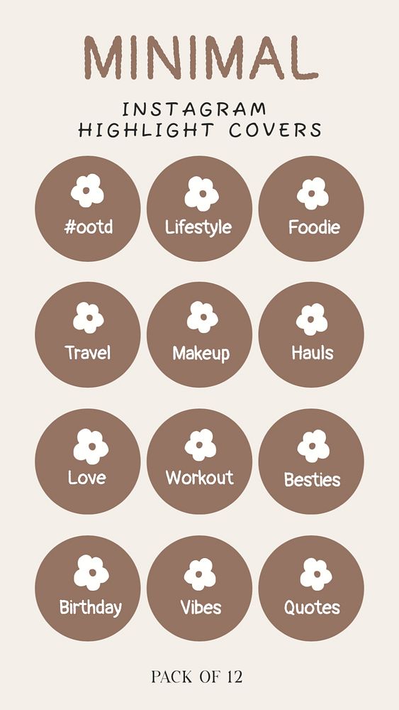 Minimal brown Instagram story highlight | Free Editable Template - rawpixel