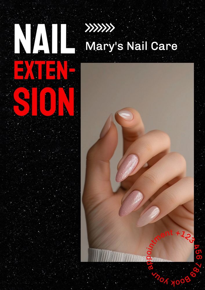 Nail extension poster template | Premium Editable Template - rawpixel