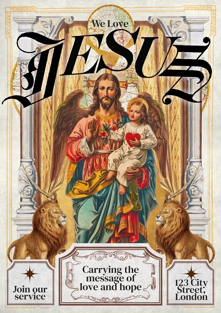 We love Jesus poster template | Premium Editable Template - rawpixel