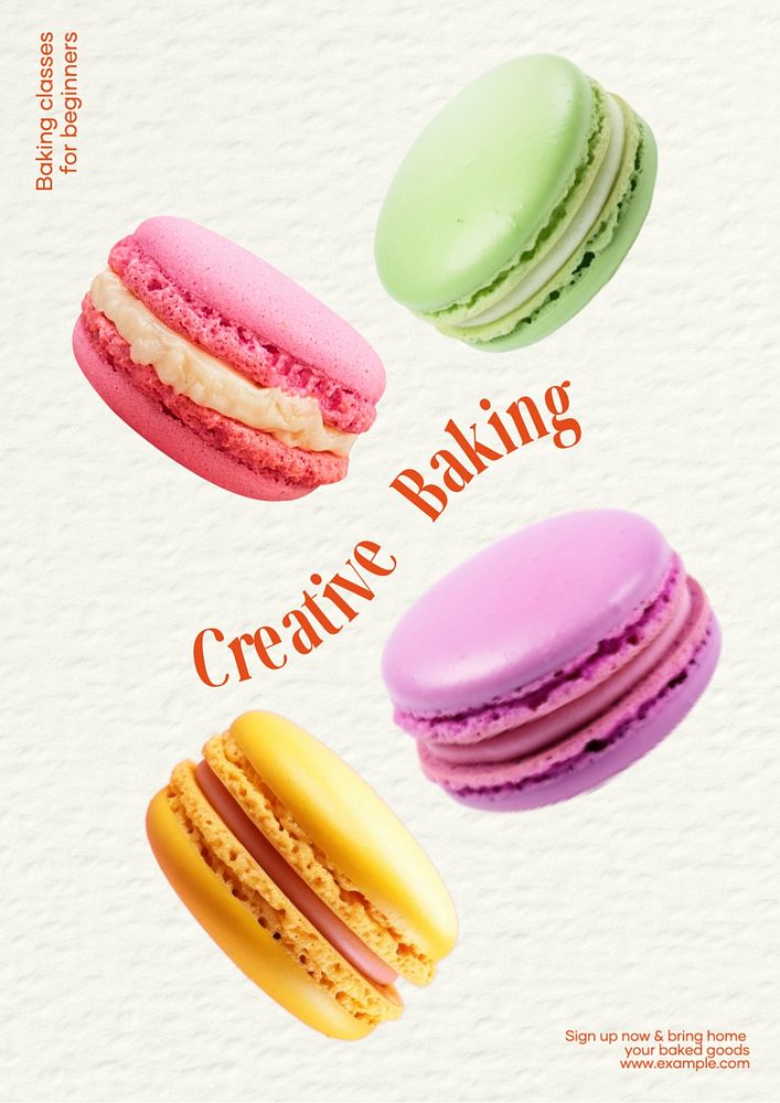 Creative baking class poster template | Premium Editable Template ...