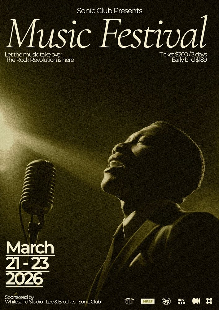 Music festival poster template, editable | Free Editable Template ...