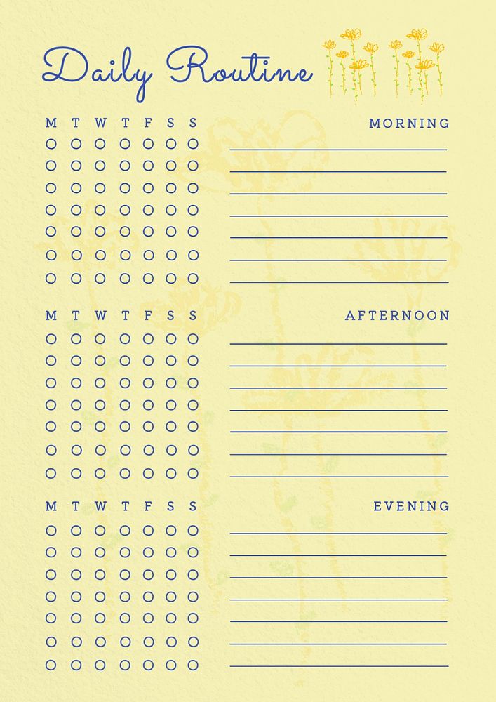 Daily routine planner template | Premium Editable Template - rawpixel