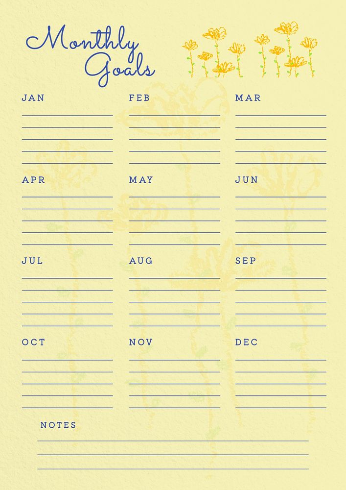 Monthly goals planner template | Premium Editable Template - rawpixel