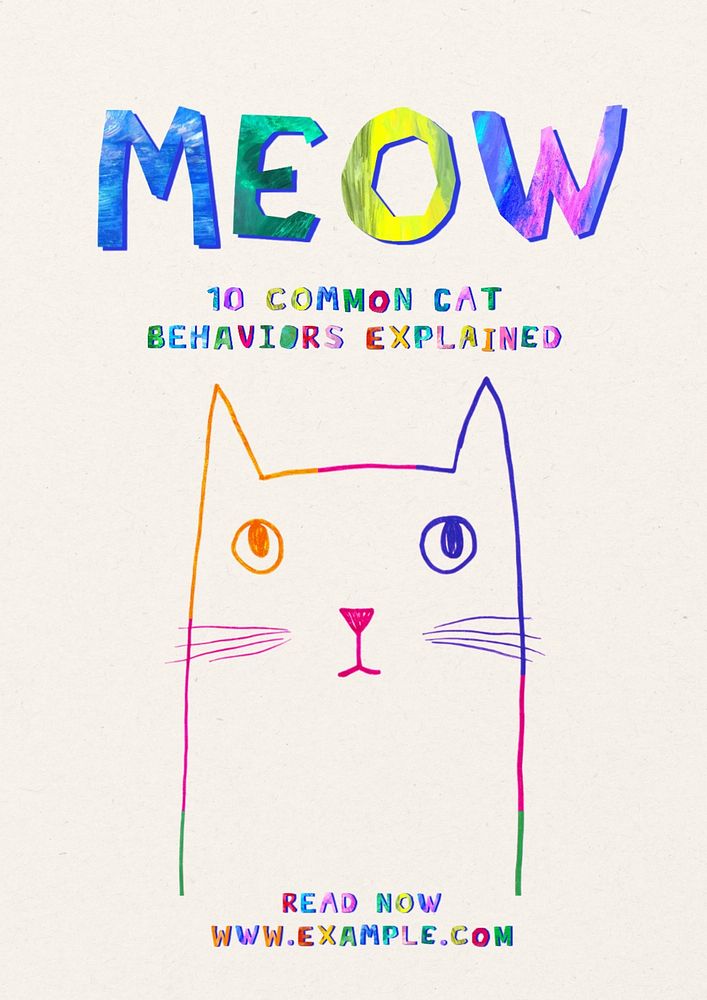 Cat & kitten poster template | Premium Editable Template - rawpixel