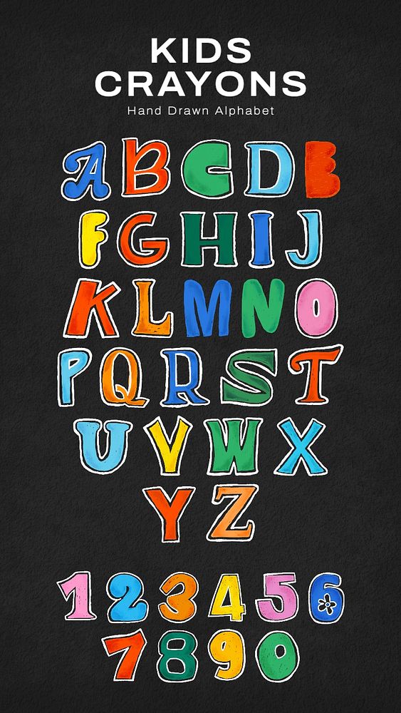Kids crayon hand drawn alphabet | Premium Editable Design - rawpixel