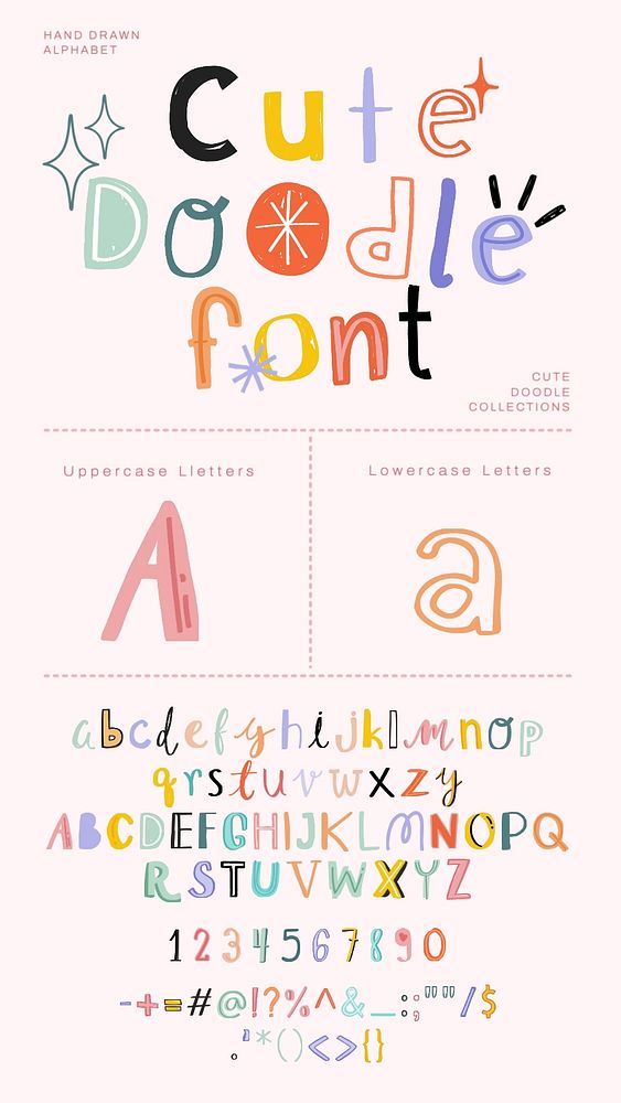 Cute doodles hand drawn alphabet | Premium Editable Design - rawpixel