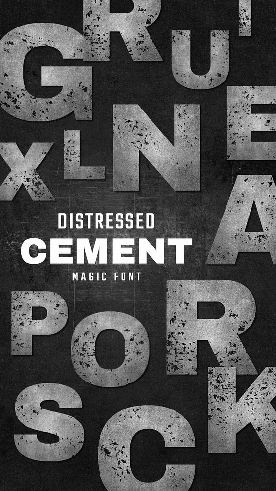 Distress cement magic font Pinterest | Premium Editable Design - rawpixel