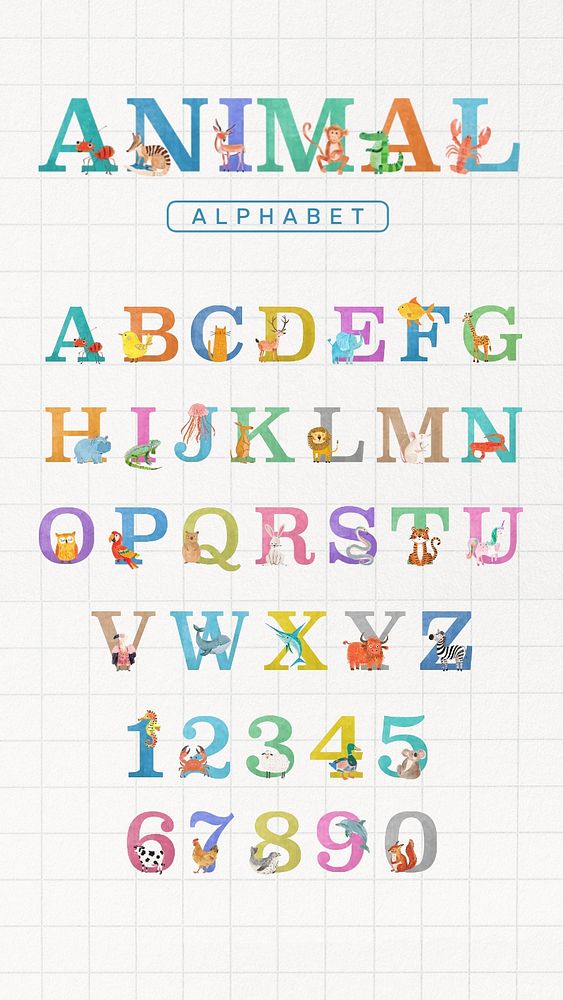 Animal alphabet Pinterest banner | Premium Editable Design - rawpixel