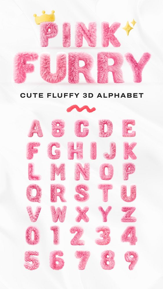 Cute pink furry 3D fluffy | Premium Editable Design - rawpixel