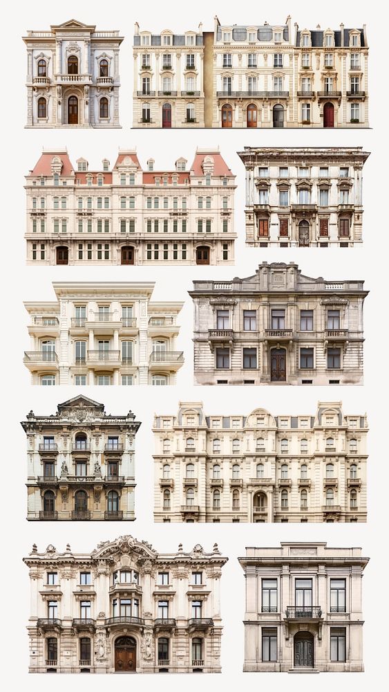 Vintage European building element set | Premium Editable Design - rawpixel