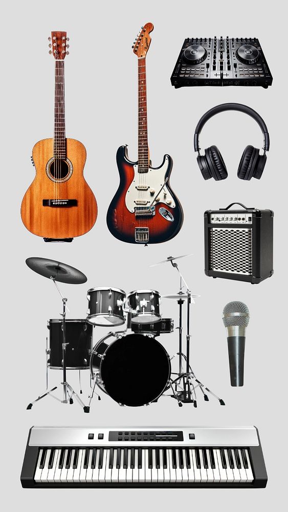 Music instrument element set remix | Premium Editable Design - rawpixel