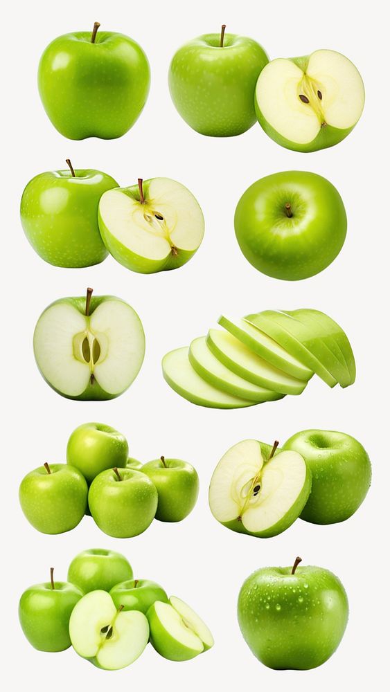 Green apple element set remix | Premium Editable Design - rawpixel