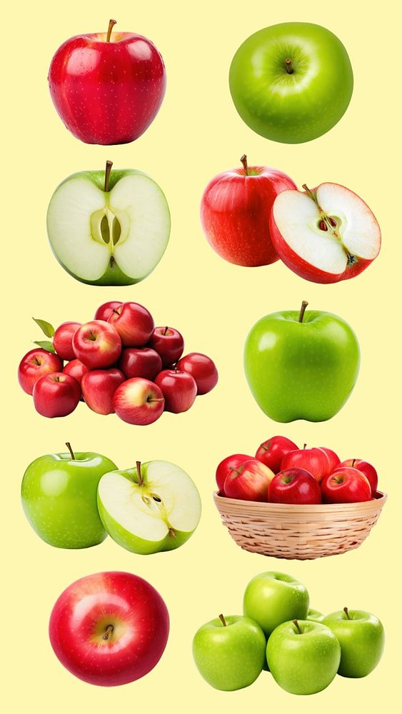 Red & green apple element | Premium Editable Design - rawpixel