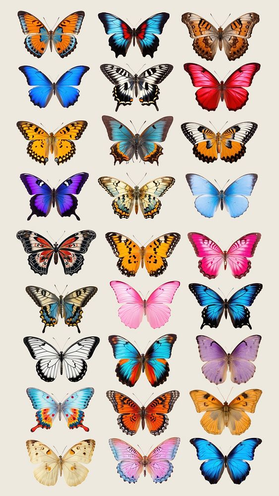 Butterfly element, editable design set | Premium Editable Design - rawpixel