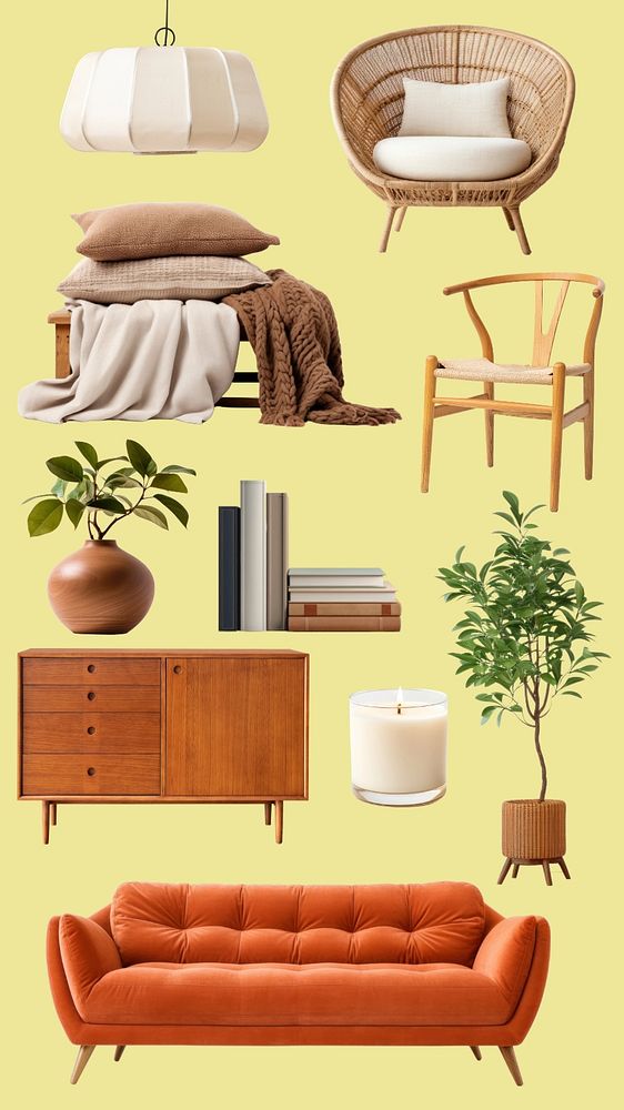 Furniture isolated element set | Premium Editable Design - rawpixel