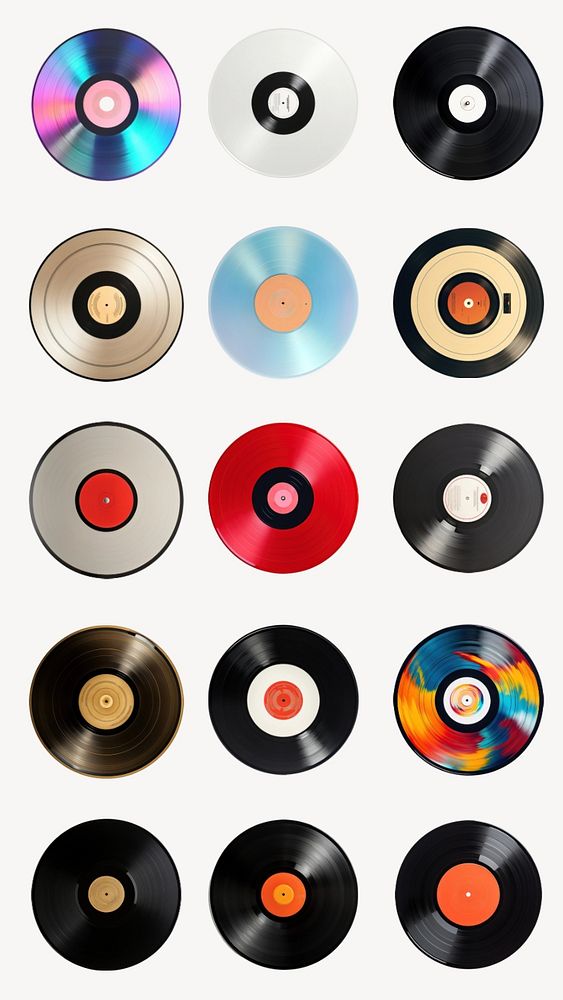 Vinyl records music vintage isolated | Premium Editable Design - rawpixel