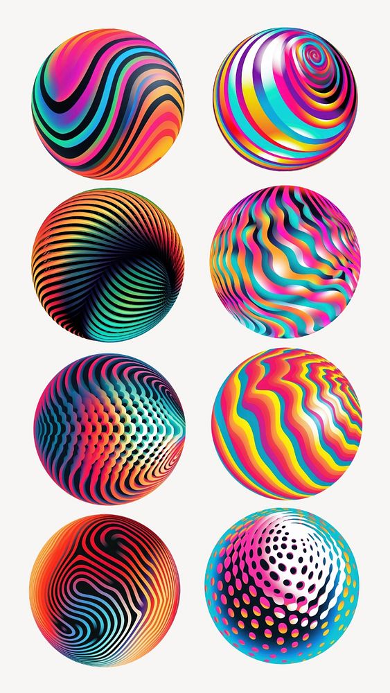 3D abstract psychedelic spherical shape | Premium Editable Design ...