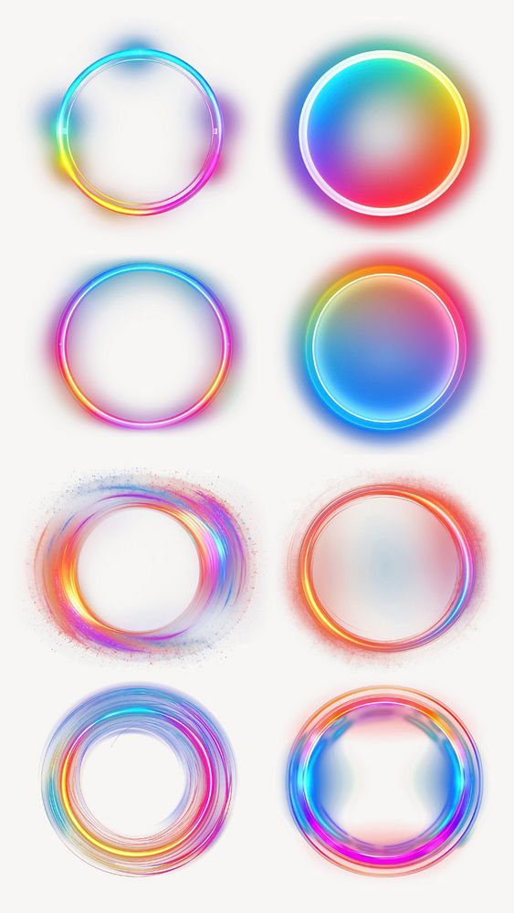 Glowing neon circle frame isolated | Premium Editable Design - rawpixel
