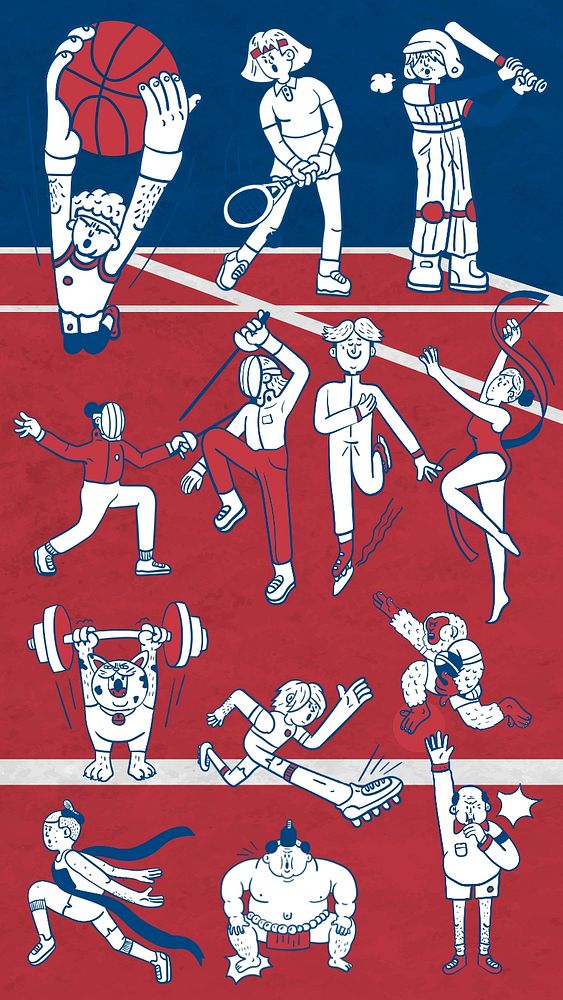 Sportive character doodle element, editable | Premium Editable Design ...