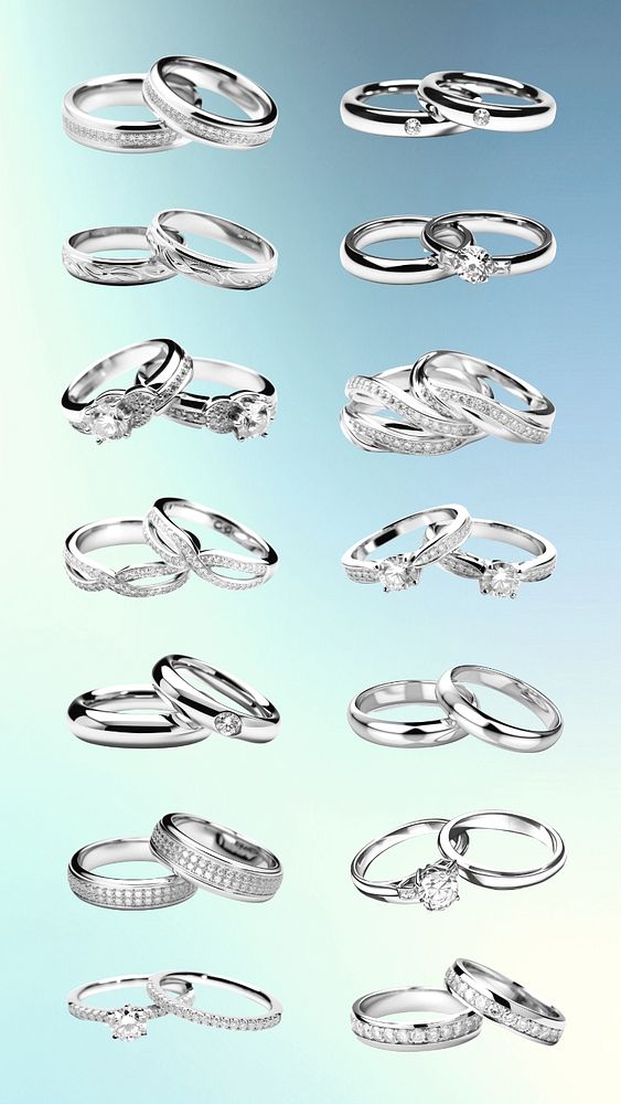 Wedding ring element set, editable | Premium Editable Design - rawpixel